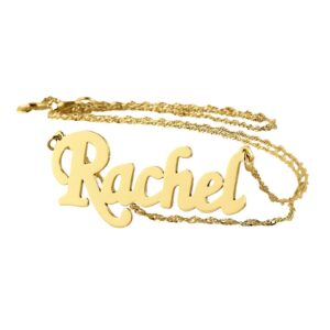 soul jewelry personalized choker name necklace 14k gold dainty pendant charm 1.25 inches. (14)