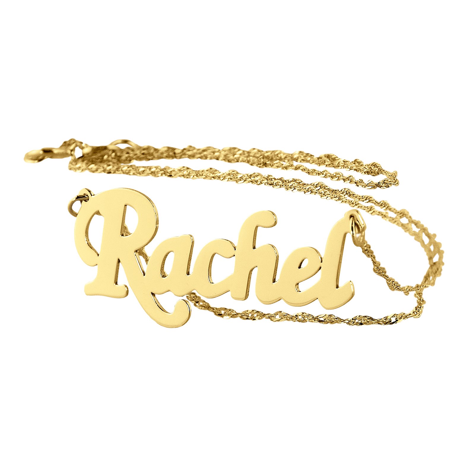 Soul Jewelry Personalized Choker Name Necklace 14k Gold Dainty Pendant Charm 1.25 inches. (14)