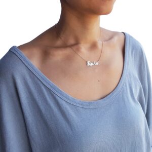 Soul Jewelry Personalized Choker Name Necklace 14k Gold Dainty Pendant Charm 1.25 inches. (14)