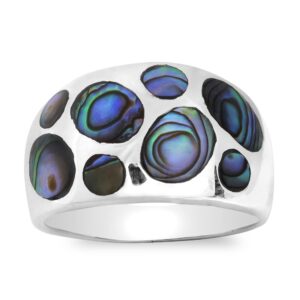 aeravida modern bubble dot dome abalone shell sterling silver ring (8)