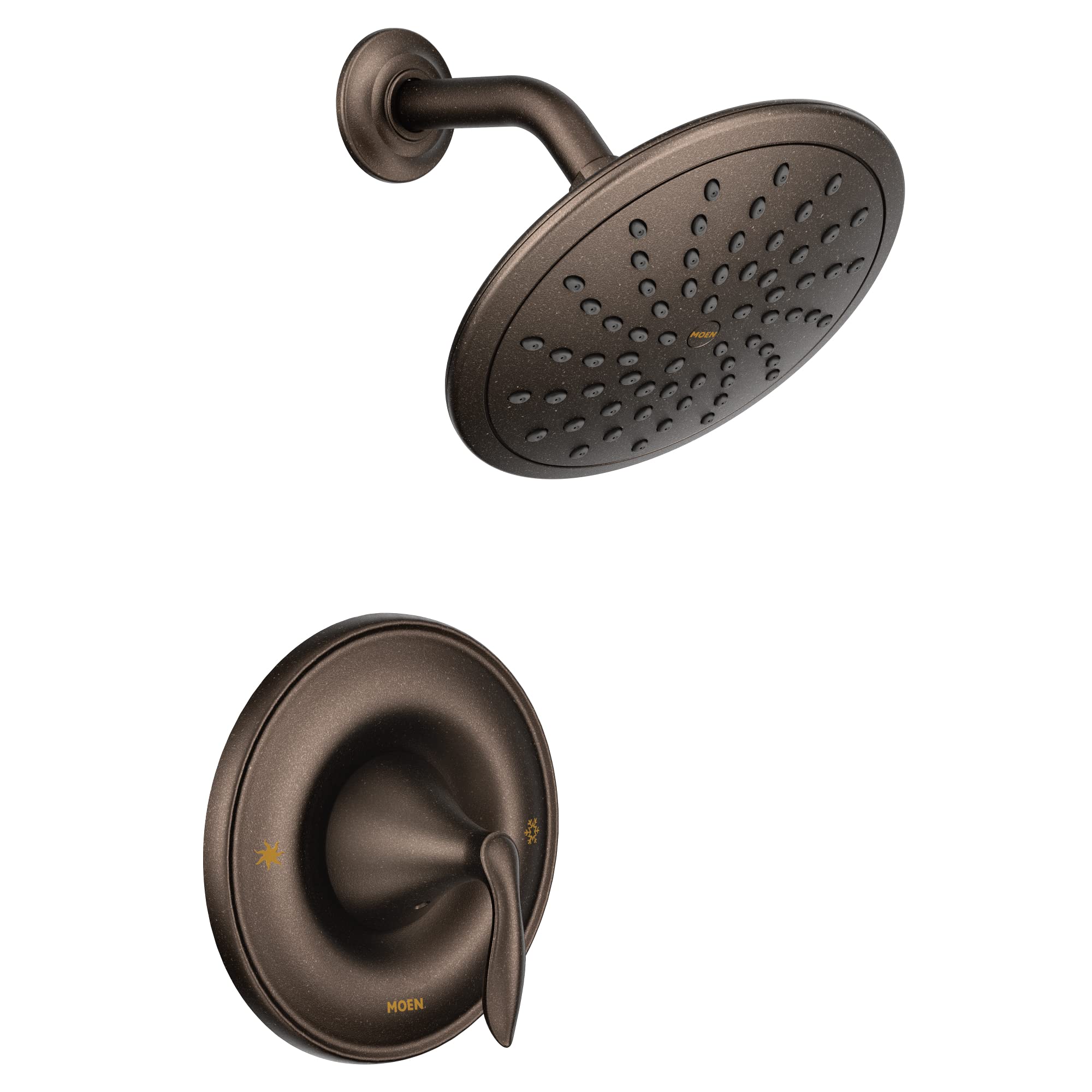 Moen Eva Oil Rubbed Bronze Posi-Temp Shower Faucet Trim with Eco-Performance Rainshower Showerhead, Valve Required, T2232EPORB