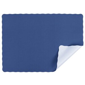 navy blue colored paper placemat with scalloped edge - 1000/case size: 10" x 14"