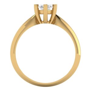 1 Ct Brilliant Marquise Cut Clear Simulated Diamond 14K Yellow Gold Solitaire Statement Ring Size 7.25