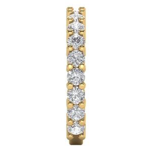 1.52 Carat Round Cut Zircon 14k Yellow Gold Eternity Designer Art Deco Everlasting Danity Statement Ring Band Sz 3.75