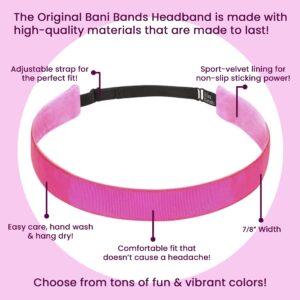 BaniBands Headbands for Women - Non Slip Adjustable Sports Head Bands - Made in USA - Perfect Headband for Active Women Stays in Place During Workout, Running, Yoga and More - Black