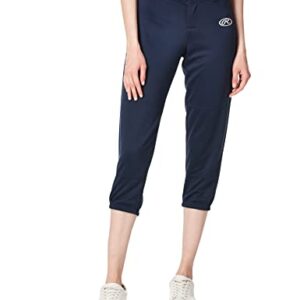 Rawlings Sporting Goods Womens Low-Rise Belted Pant; 150 Cloth, Navy, Small