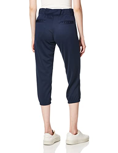 Rawlings Sporting Goods Womens Low-Rise Belted Pant; 150 Cloth, Navy, Small