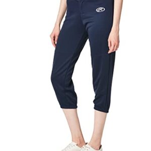 Rawlings Sporting Goods Womens Low-Rise Belted Pant; 150 Cloth, Navy, Small