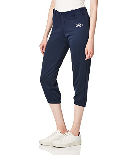 Rawlings Sporting Goods Womens Low-Rise Belted Pant; 150 Cloth, Navy, Small