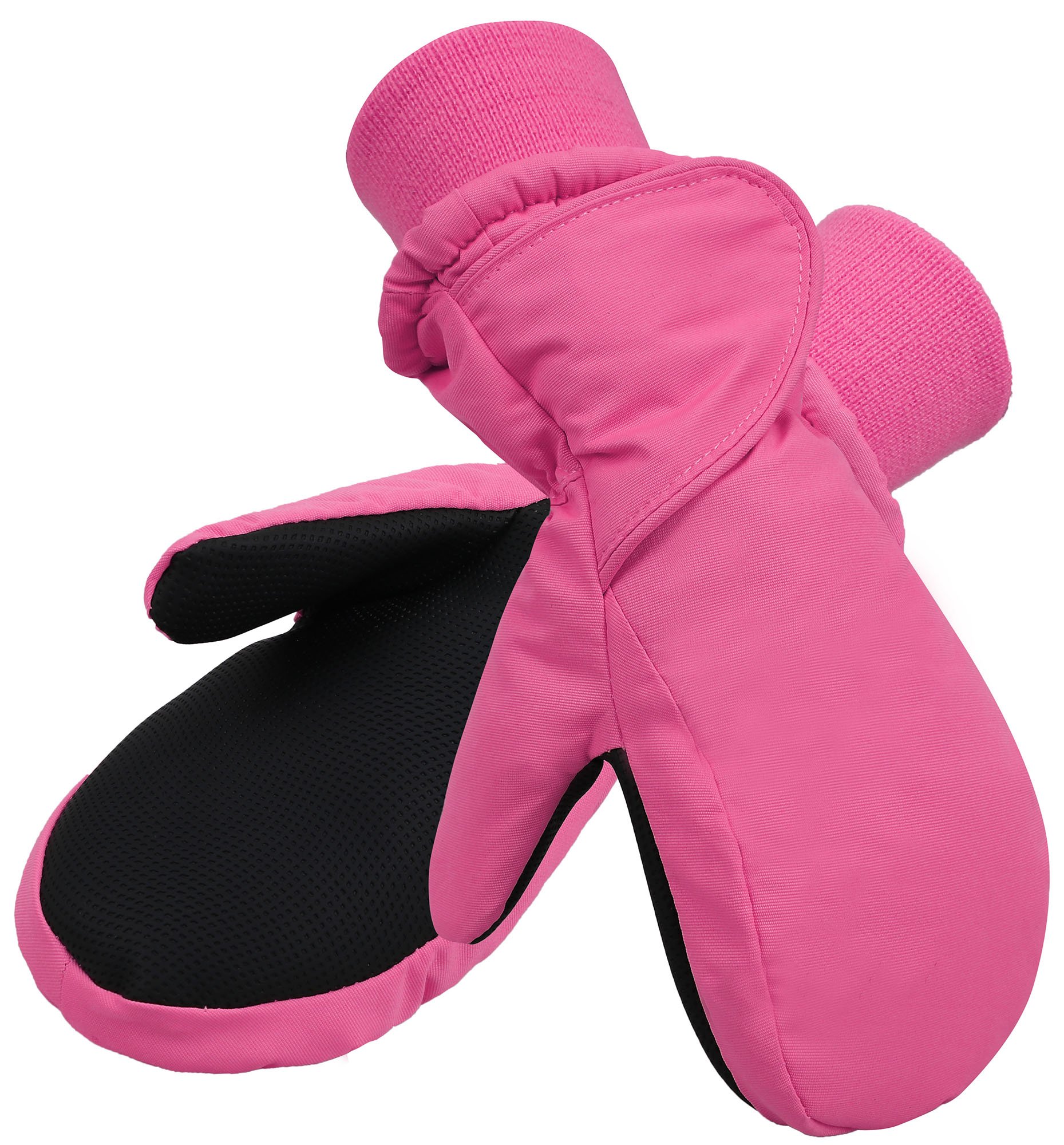 SimpliKids Boys Mittens for Kids Sports Insulation Waterproof Winter Snow Mittens,S,Fuchsia