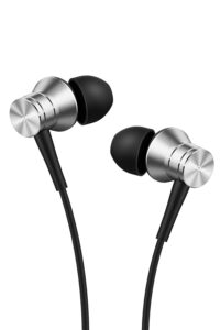 1more e1009-sv piston fit in-ear earphones fashion durable headphones with 4 color options, noise isolation, pure sound, phone control with mic for smartphones/pc/tablet, silver