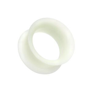 glow in the dark ultra thin flexible silicone ear skin double flared wildklass tunnel plug (sold as pairs)