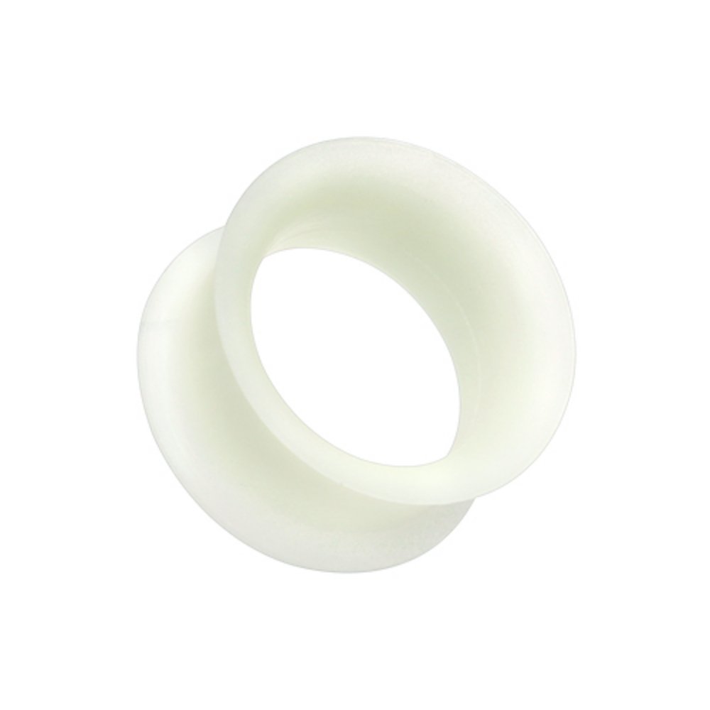 Glow in the Dark Ultra Thin Flexible Silicone Ear Skin Double Flared WildKlass Tunnel Plug (Sold as Pairs)