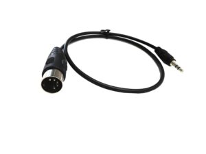 sinloon 5-pin din-male cable, 5 pin din plug to 3.5mm(1/8in) trs stereo male jack stereo audio cable for playing the musical instrument signal output (0.5m,3.5m-5 din m)