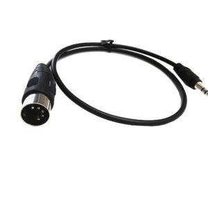 SinLoon 5-Pin DIN-Male Cable, 5 Pin Din Plug to 3.5mm(1/8in) TRS Stereo Male Jack Stereo Audio Cable for Playing The Musical Instrument Signal Output (0.5m,3.5M-5 DIN M)