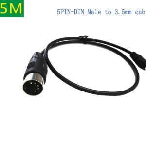 SinLoon 5-Pin DIN-Male Cable, 5 Pin Din Plug to 3.5mm(1/8in) TRS Stereo Male Jack Stereo Audio Cable for Playing The Musical Instrument Signal Output (0.5m,3.5M-5 DIN M)