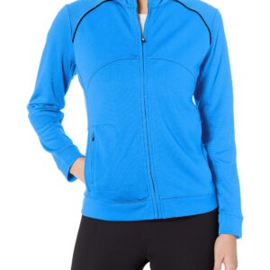 Cutter & Buck womens Cb Drytec Edge Full Zip Warm Up or Track Jacket, Digital/Black, Large US