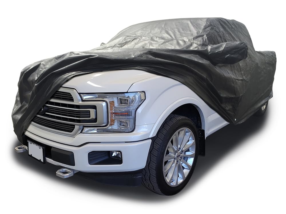 CarsCover Custom Fits for 2001-2024 Ford F150 Crew Cab 5.5ft Short Bed Box Truck Car Cover Premium Xtrashield Black