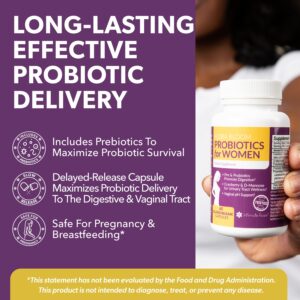 Complete Vaginal Probiotics for Women - w/Added Cranberry, D-mannose to Promote Urinary Tract, Bladder, Gut & Vaginal Health - pH Balance for Women - Support UTI, BV, YI - 60 Vegan Capsules