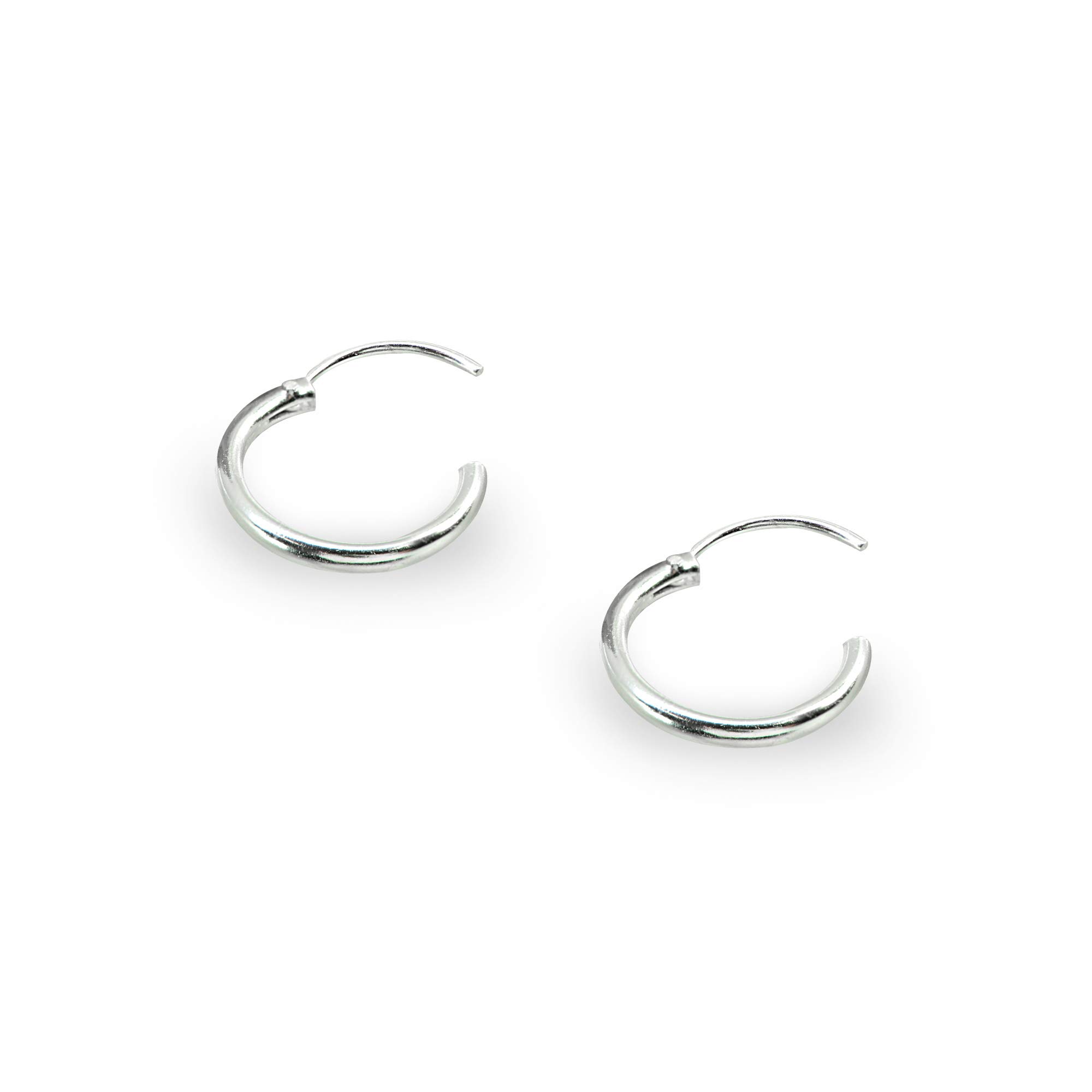 Hoop Earrings for Women Sterling Silver Cartilage Earring 10mm Round Small Hoops for Men Fashion Trendy Summer