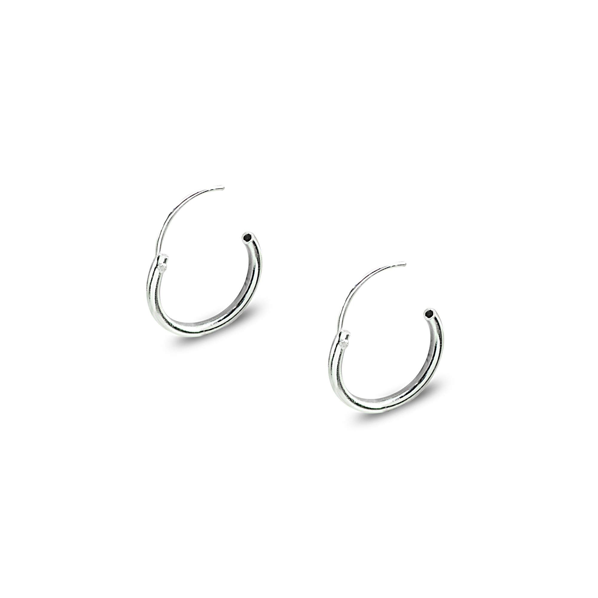 Hoop Earrings for Women Sterling Silver Cartilage Earring 10mm Round Small Hoops for Men Fashion Trendy Summer