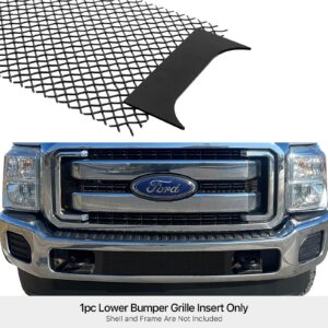 APS Compatible with Ford F-250 F-350 F-450 F-550 SD 2011-2016 Lower Bumper Stainless Steel Black Mesh Grille Insert F76829G