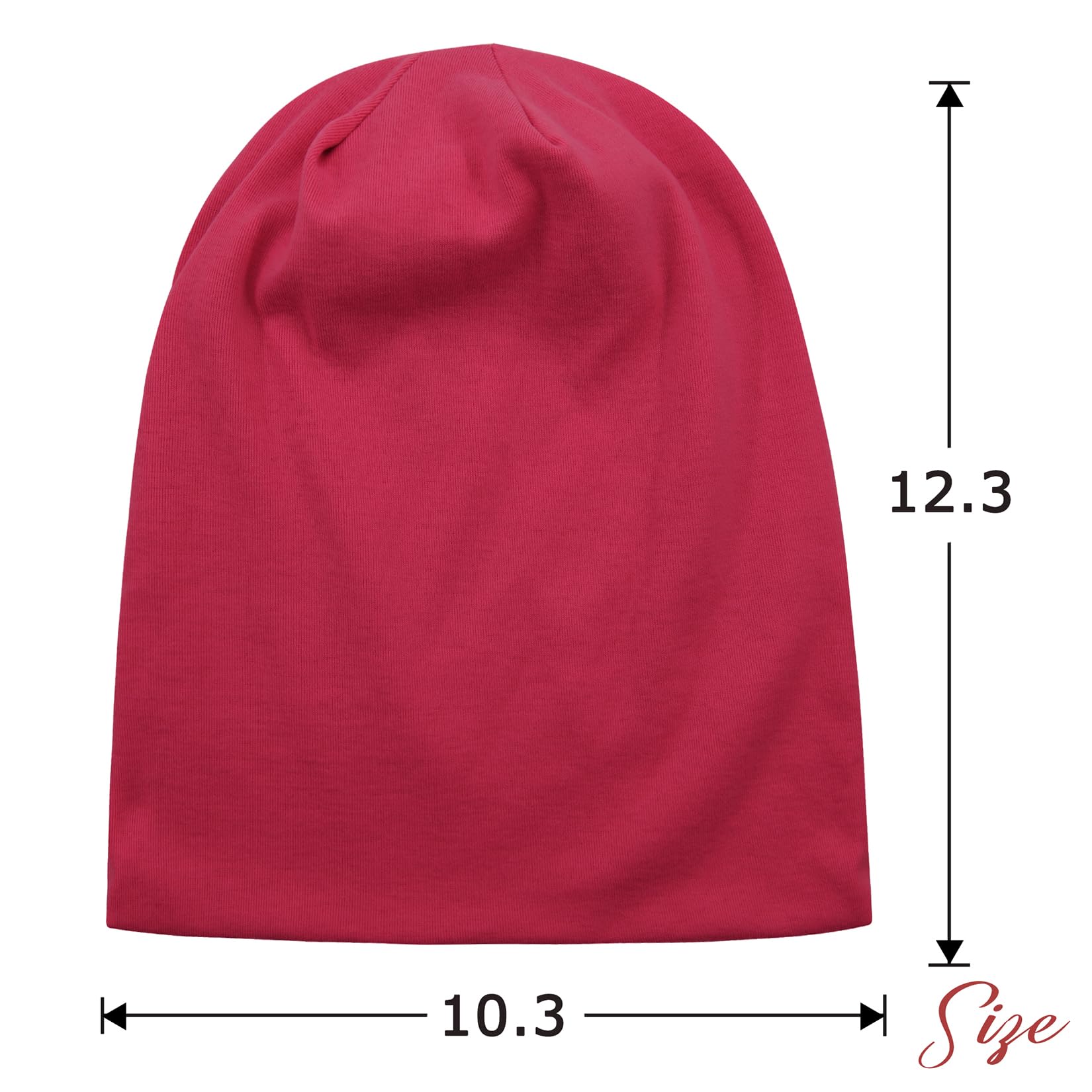 Century Star Cotton Slouchy Beanie Hat Stretch Hip-Hop Warm Skull Caps Unisex Baggy Lightweight Beanie for Women 01 Red One Size