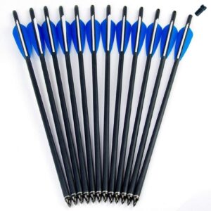 gpp hunting archery carbon arrow 20" crossbow bolts arrow with 4" vanes and replaced arrowhead/tip 12pc