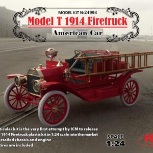 ICM ICM24004 Ford 1:24-Model T 1914 Firetruck, American Car