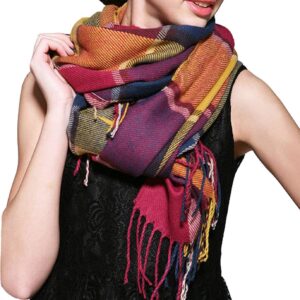 Loritta Womens Scarf Fashion Long Plaid Shawls Wraps Big Grid Winter Warm Lattice Large Scarves Gifts,Color Lattice