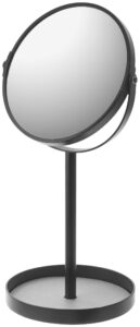 yamazaki home round standing mirror-bathroom and bedroom organizer with tray, one size, black