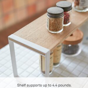 Yamazaki Home Kitchen Rack - Counter Storage Shelf Organizer Steel + WoodWhite