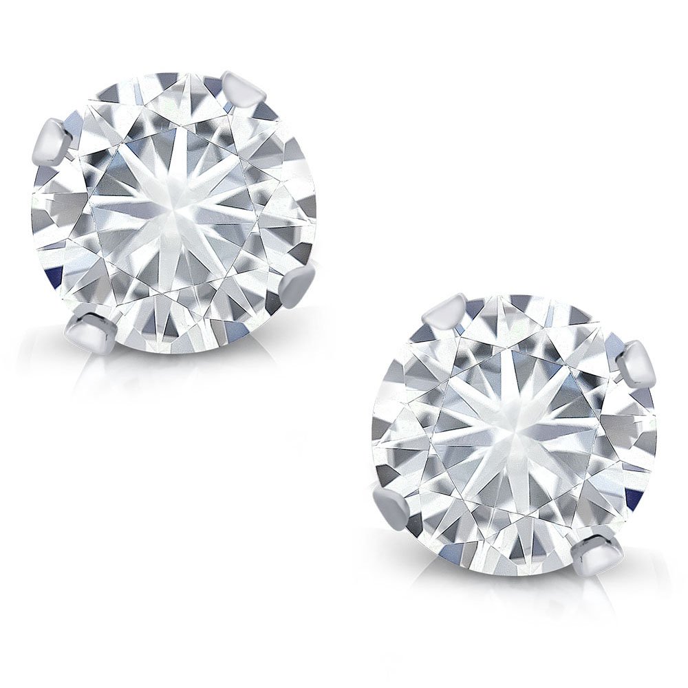 14K White Gold Moissanite Earrings | Round 4.5MM Timeless Brilliant from from Charles & Colvard Stud Earrings | 0.66 Cttw | White Gold Earrings For Women