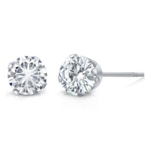 14K White Gold Moissanite Earrings | Round 4.5MM Timeless Brilliant from from Charles & Colvard Stud Earrings | 0.66 Cttw | White Gold Earrings For Women