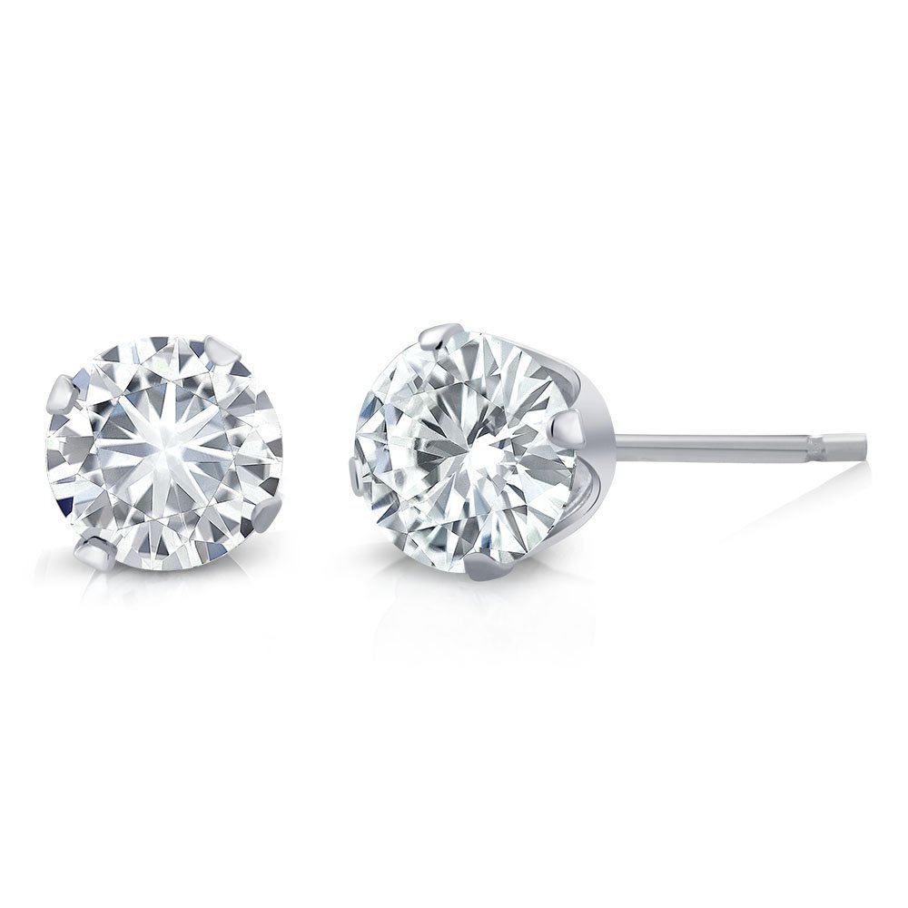 14K White Gold Moissanite Earrings | Round 4.5MM Timeless Brilliant from from Charles & Colvard Stud Earrings | 0.66 Cttw | White Gold Earrings For Women