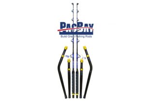 xcaliber marine pair of pro tournament series 6' 30-50 lb saltwater trolling rods includes bent and straight butt