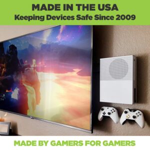 HIDEit Mounts X1S Wall Mount for Xbox One S - Patented in 2019, Made in USA - White Steel Mount for Xbox One S to Safely Store Your Xbox One S on Wall Near or Behind TV