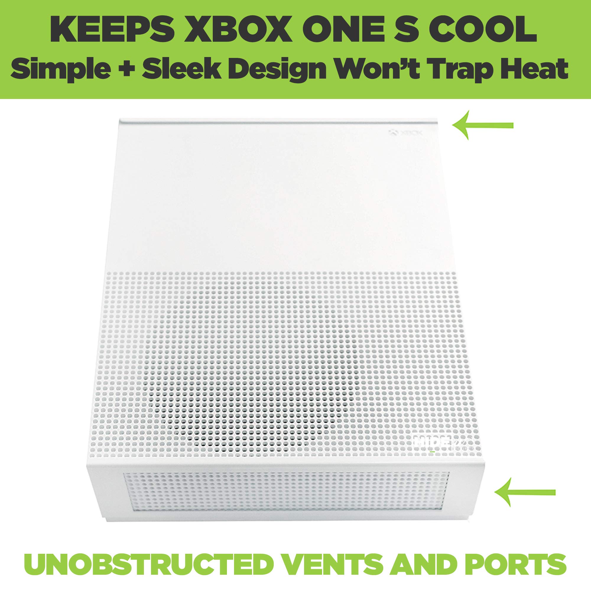 HIDEit Mounts X1S Wall Mount for Xbox One S - Patented in 2019, Made in USA - White Steel Mount for Xbox One S to Safely Store Your Xbox One S on Wall Near or Behind TV