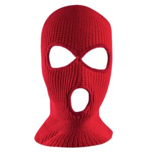 knit sew acrylic outdoor full face cover thermal ski mask by super z outlet, red, one size fits most