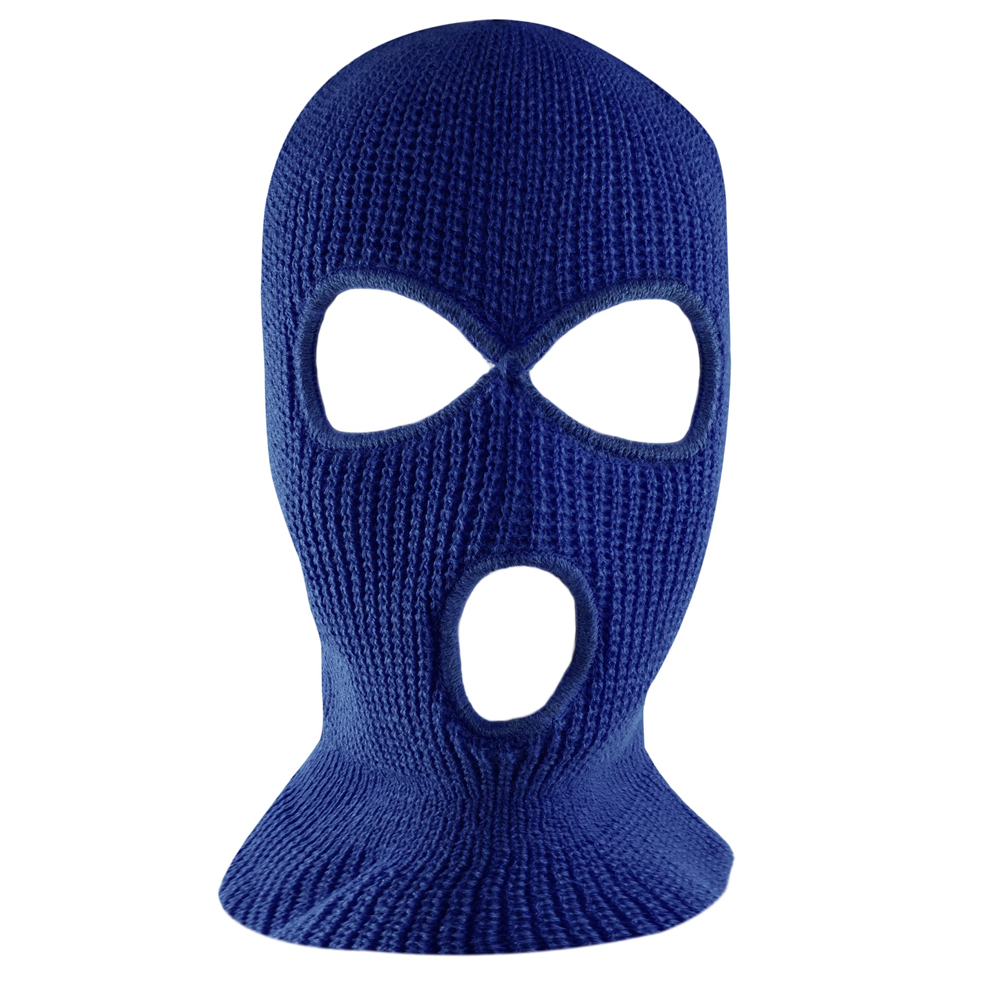 Knit Sew Acrylic Outdoor Full Face Cover Thermal Ski Mask by Super Z Outlet, Navy Blue, One Size Fits Most