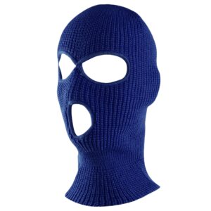 Knit Sew Acrylic Outdoor Full Face Cover Thermal Ski Mask by Super Z Outlet, Navy Blue, One Size Fits Most