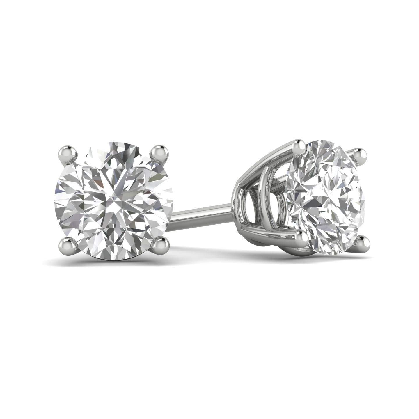 1/2 Carat TW Round Diamond Stud Earring 14k White Golld or Yellow Gold (J-K, I2-I3)