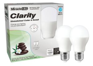 miracle led nature’s vibe clarity high definition high visibility led light bulb (606905), 2-pack