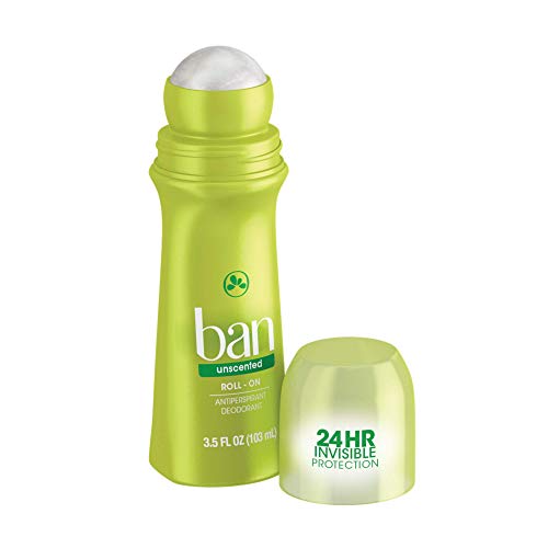 Ban Roll-On Antiperspirant Deodorant, Unscented, 3.5 Ounce