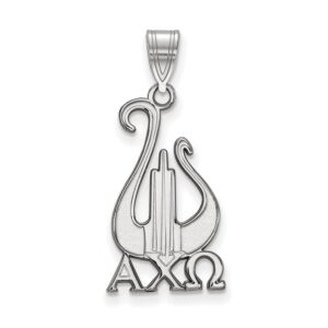 logoart sterling silver alpha chi omega medium pendant chain included