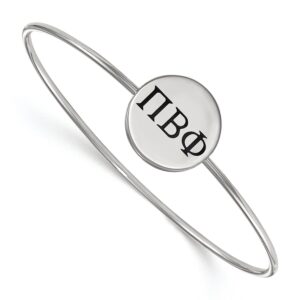 logoart sterling silver pi beta phi enameled slip-on bangle