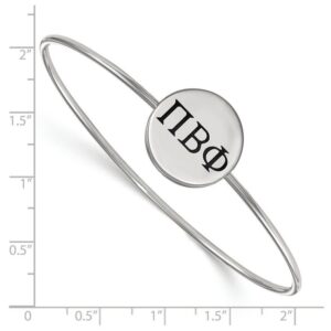 LogoArt Sterling Silver Pi Beta Phi Enameled Slip-on Bangle