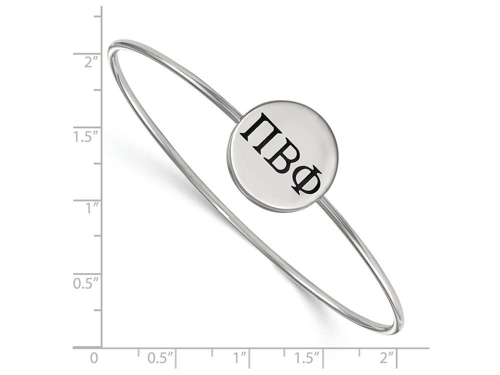 LogoArt Sterling Silver Pi Beta Phi Enameled Slip-on Bangle