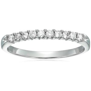 vir jewels 1/3 cttw round diamond wedding band for women in 14k white gold, 10 stones prong set, size 5