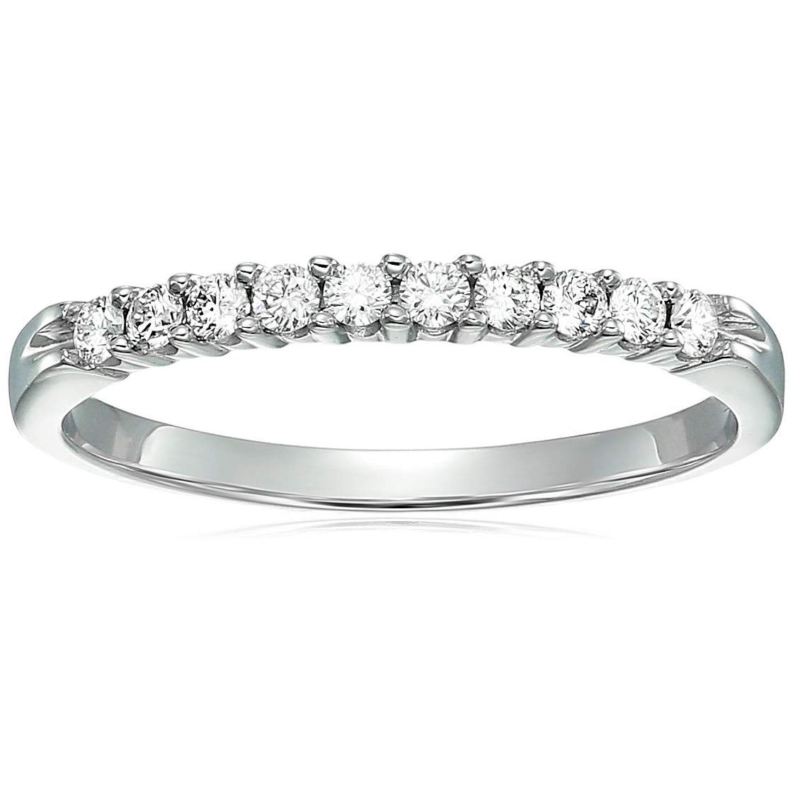 Vir Jewels 1/3 cttw Round Diamond Wedding Band for Women in 14K White Gold, 10 Stones Prong Set, Size 5